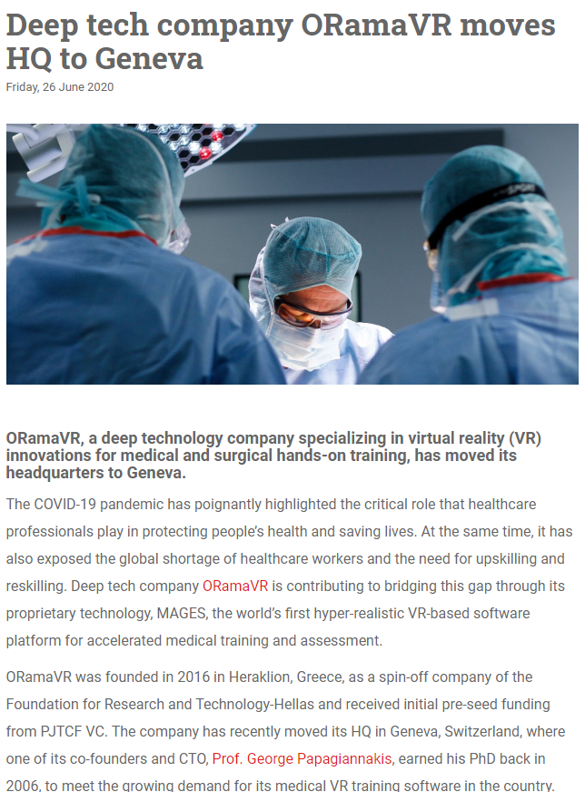 ORamaVR – The World's Most Intelligent VR Medical Training Simulations